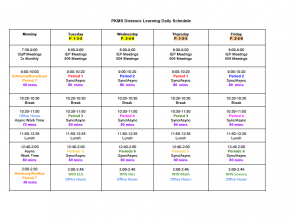 Daily Schedule – Parkway Middle School