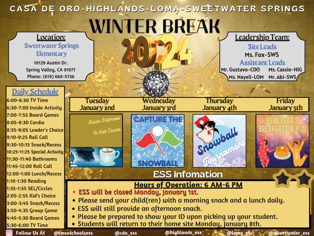 Extended School Services (ESS) – La Mesa-Spring Valley Schools